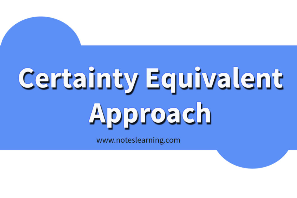 Certainty Equivalent Approach - Notes Learning